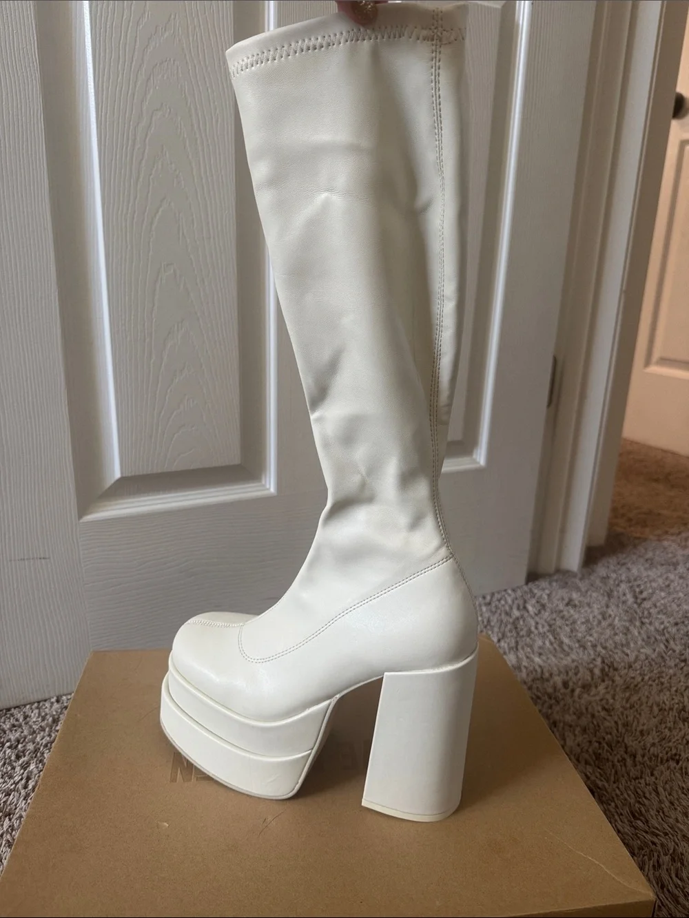 Off-White | Shoes | Steve Madden Off White Cypress Platform Boots ...